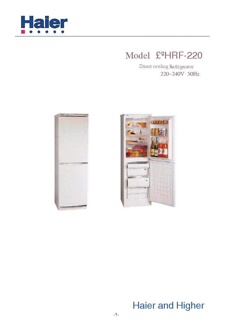 HAIER HRF-220 Service Manual download, schematics, eeprom, repair info ...