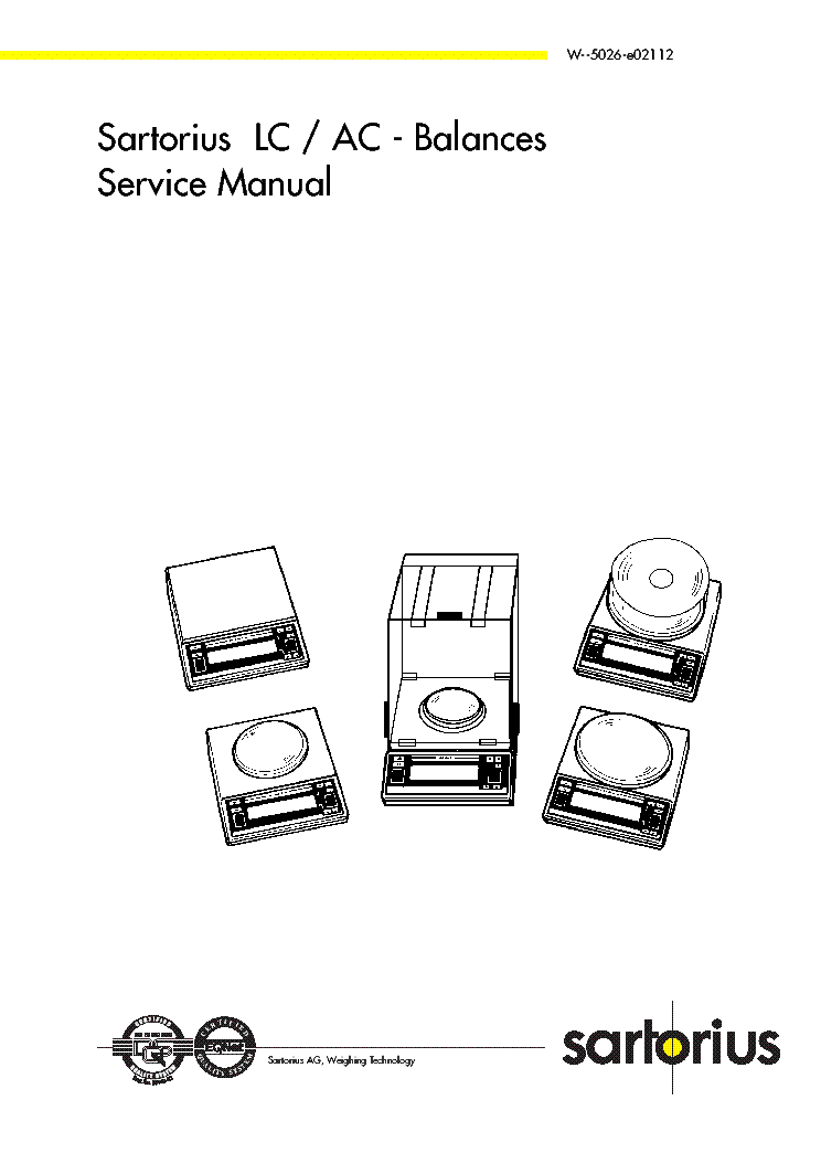 SARTORIUS ANALYTICAL BALANCE LC AC-BALANCES SERVICE MANUAL Service Manual download, schematics ...