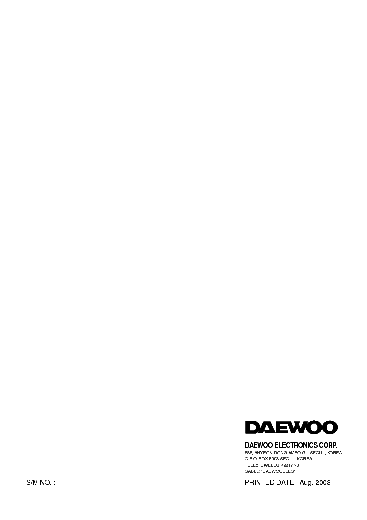 DAEWOO KOG-1A4H9S KOG-1A0A9S KOG-1A1G9S KOG-1A6A9S KOG-1A6A9S20 KOG ...