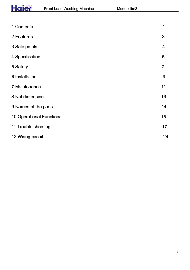HAIER SLIM3 HW-DS50TVE Service Manual download, schematics, eeprom ...