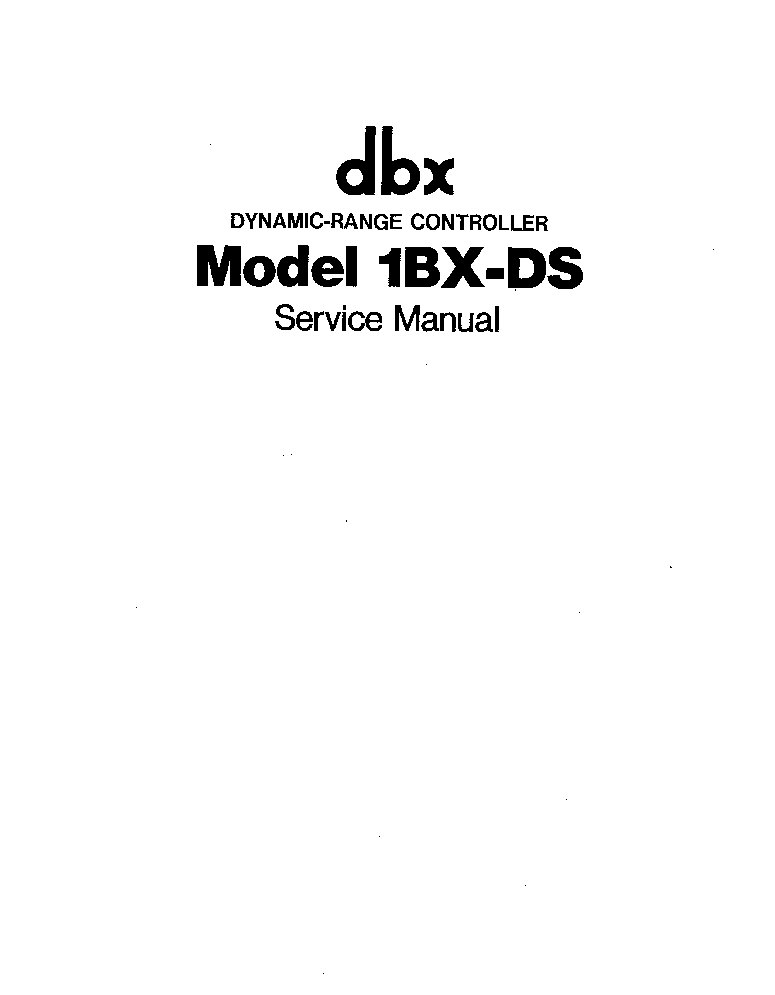 DBX 1BX-DS Service Manual download, schematics, eeprom, repair info for ...