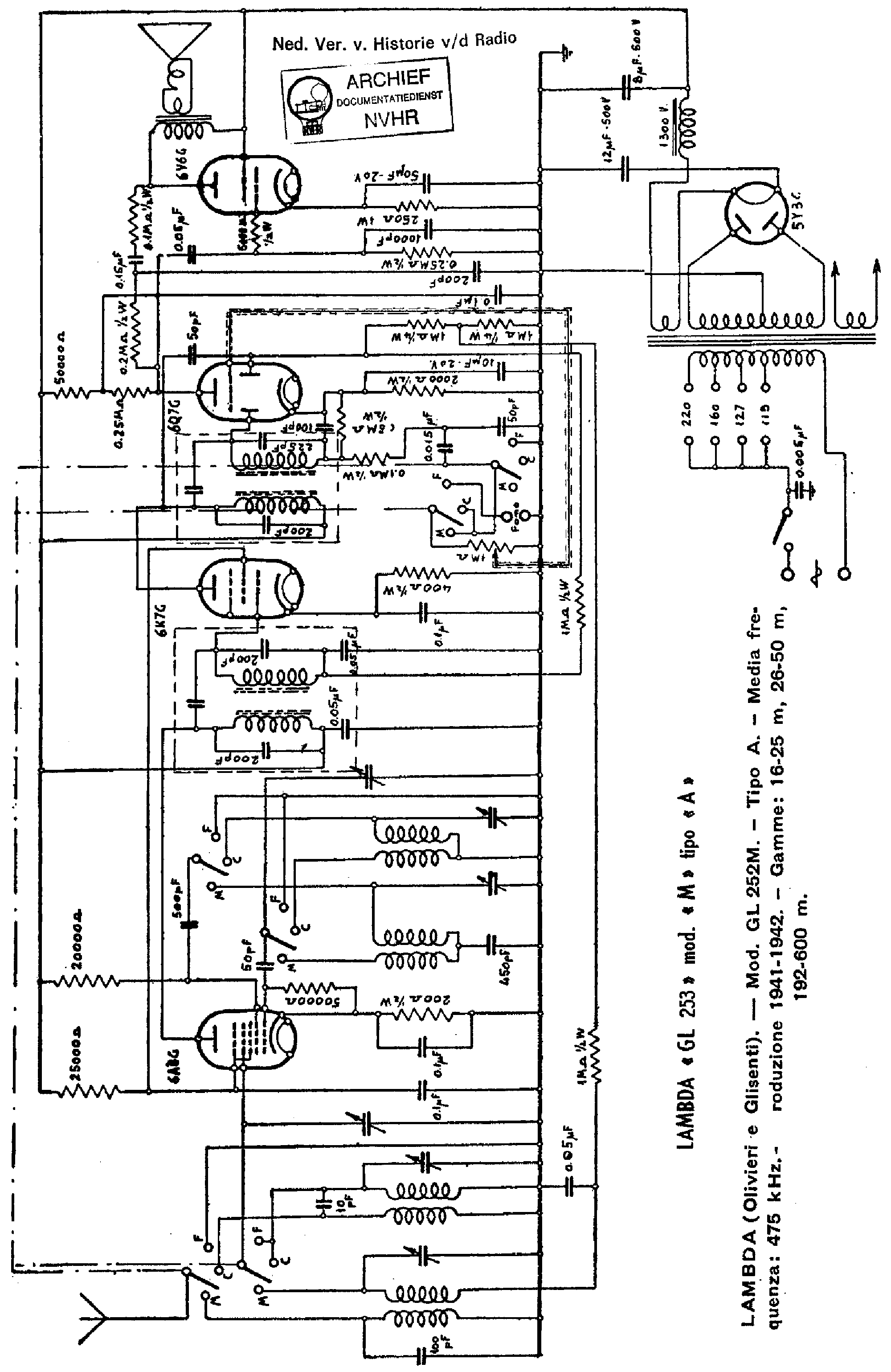 LAMBDA GL252M A RECEIVER 1941 SCH Service Manual Download Schematics