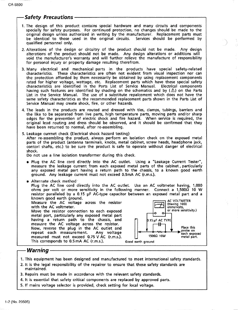 JVC CA-S500 DX-S500 XT-S500 SM Service Manual download, schematics ...