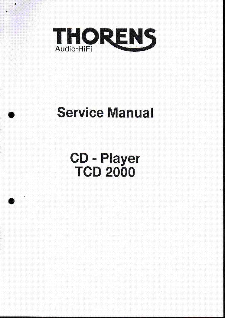 THORENS TCD 2000 CD SM Service Manual Download Schematics Eeprom