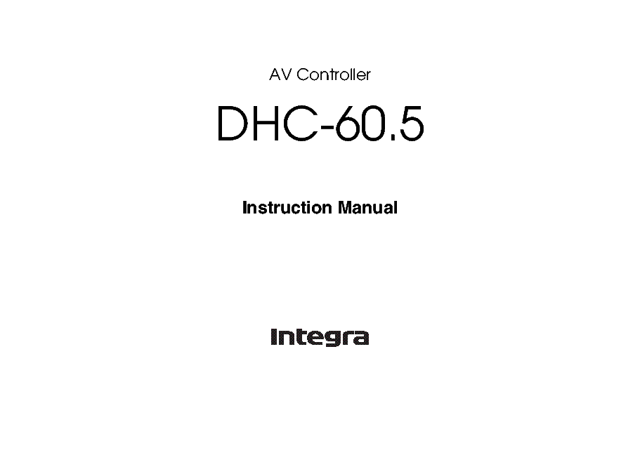 INTEGRA DHC 60 5 RECEIVER USER MANUAL Service Manual Download