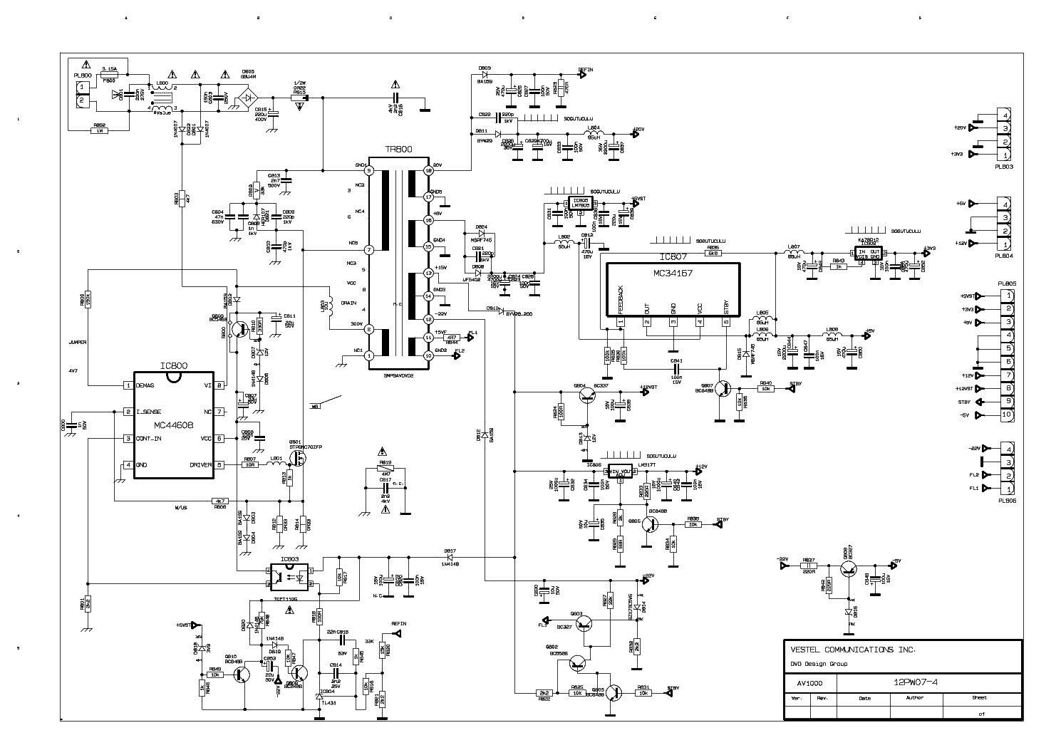 VESTEL AV1000 AKAI HT130 SCH Service Manual Download Schematics vestel-av1000-akai-ht130-sch-service-manual-download-schematics