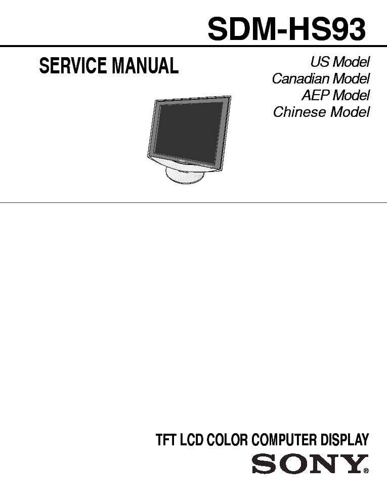 SONY SDM-HS93 SM Service Manual download, schematics, eeprom, repair ...