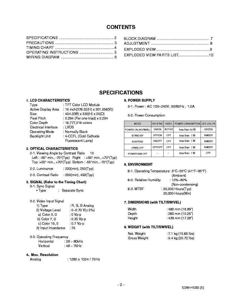 SONY SDM-HS93 SM Service Manual download, schematics, eeprom, repair ...